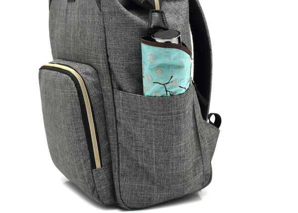 Oxford Backpack Nappy Bag – Grey – Lulla-buy