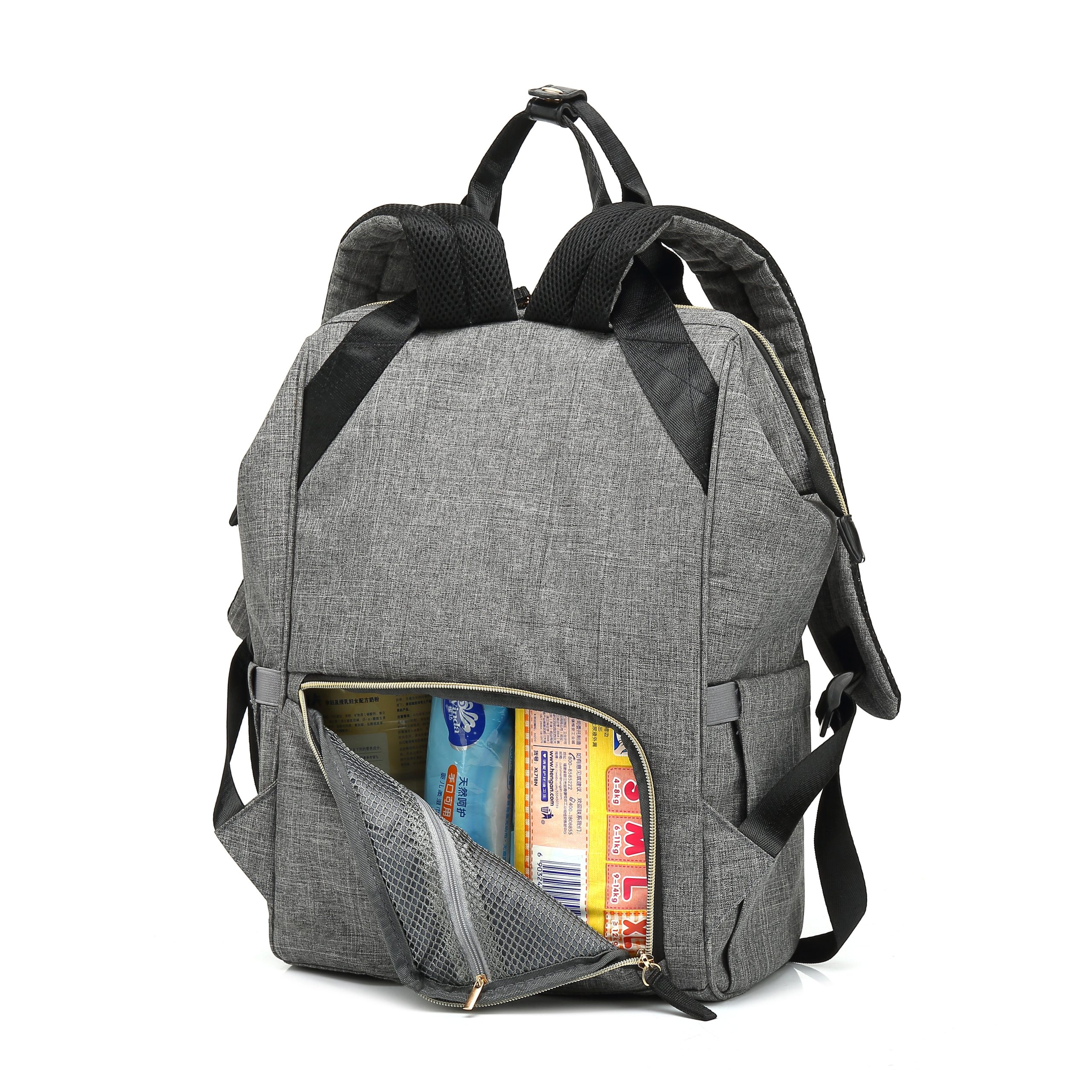 Oxford Backpack Nappy Bag – Grey – Lulla-buy